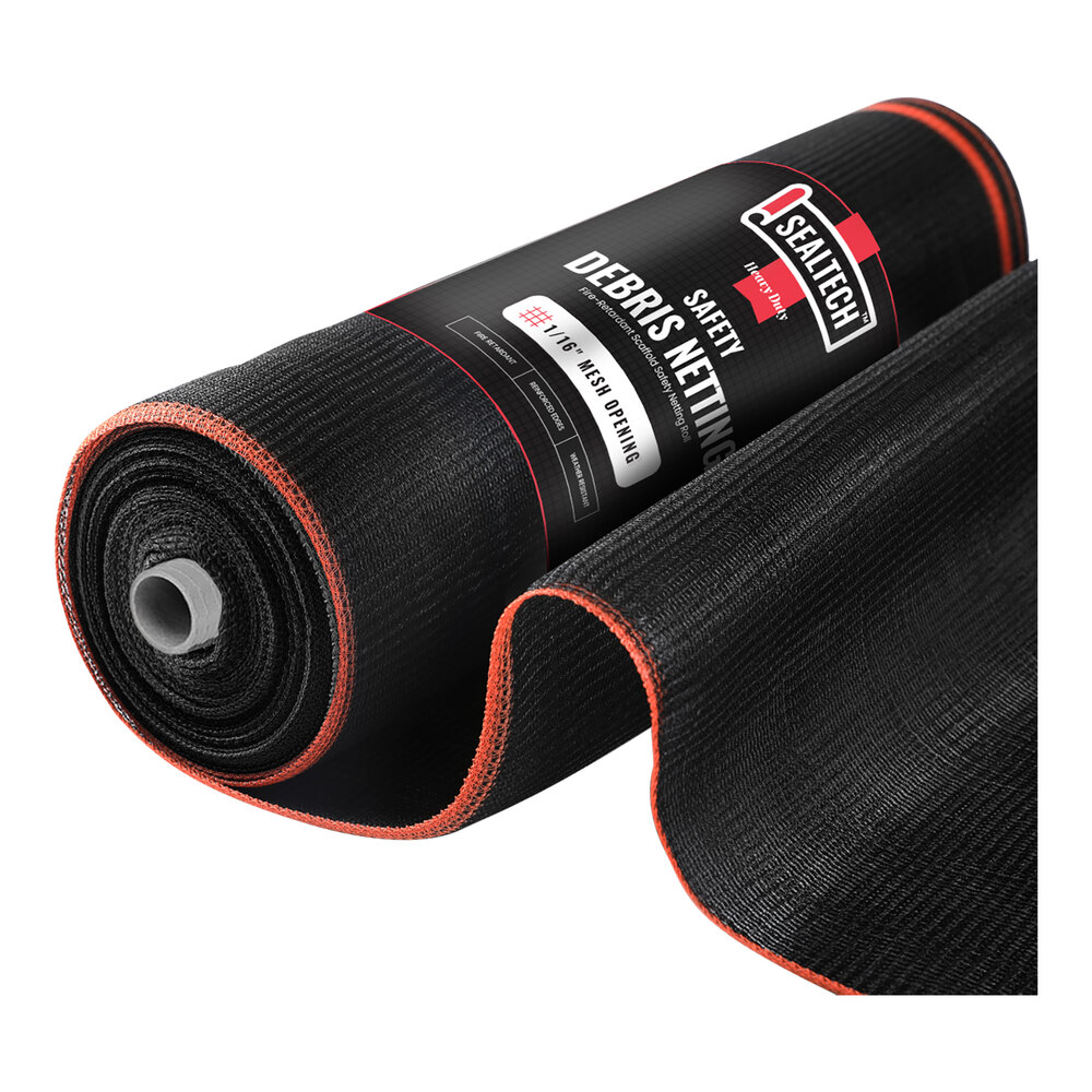 SEALTECH 8' x 50' Black Heavy-Duty 1/16" Mesh Safety Debris Netting ...