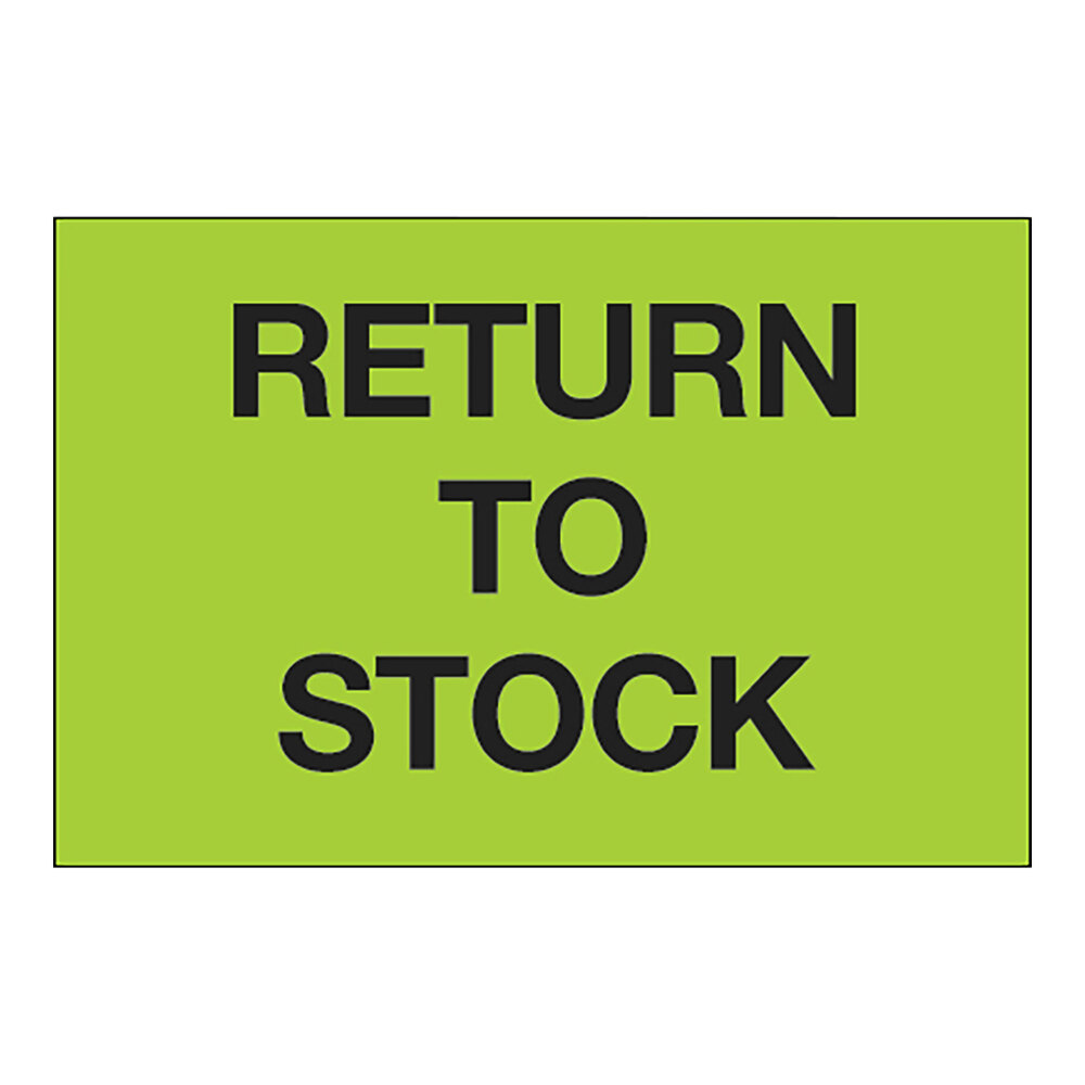 Tape Logic 2" x 3" Return to Stock Fluorescent Green Semi-Gloss Paper ...