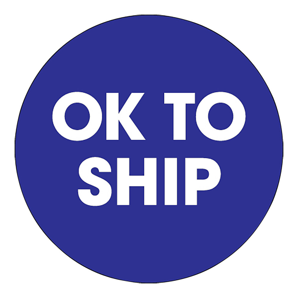 Tape Logic 2" OK to Ship Dark Blue Semi-Gloss Paper Permanent Inventory ...