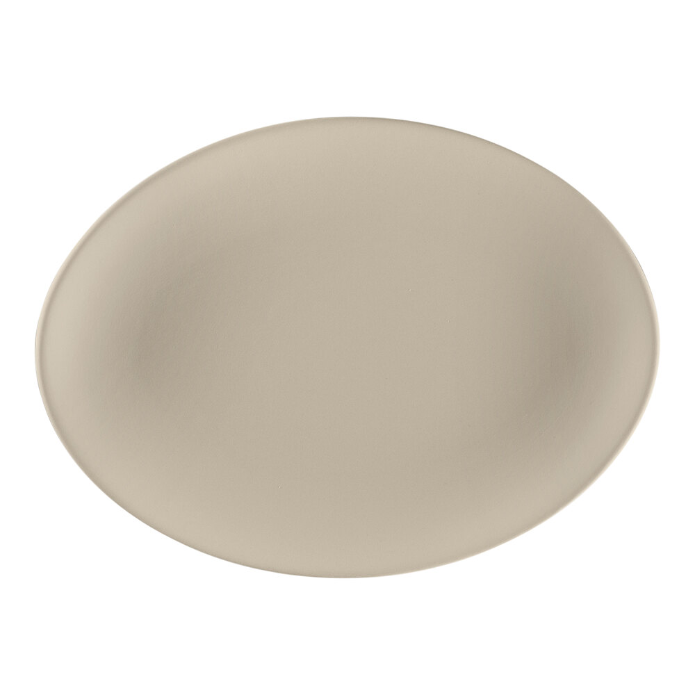 RAK Porcelain Argila Epura 10 1/4" x 7 1/2" Gray Porcelain Oval Platter ...