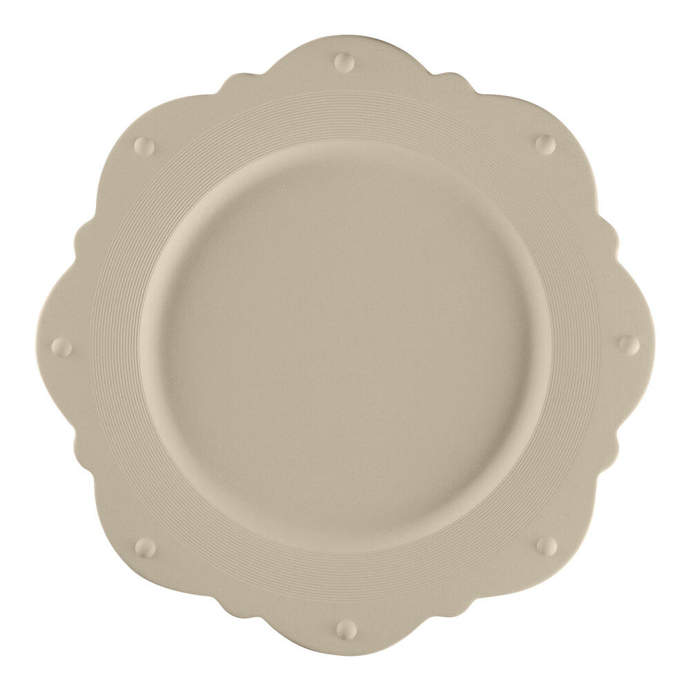 RAK Porcelain Argila Epura 13" Gray Porcelain Scallop Plate - 6/Case