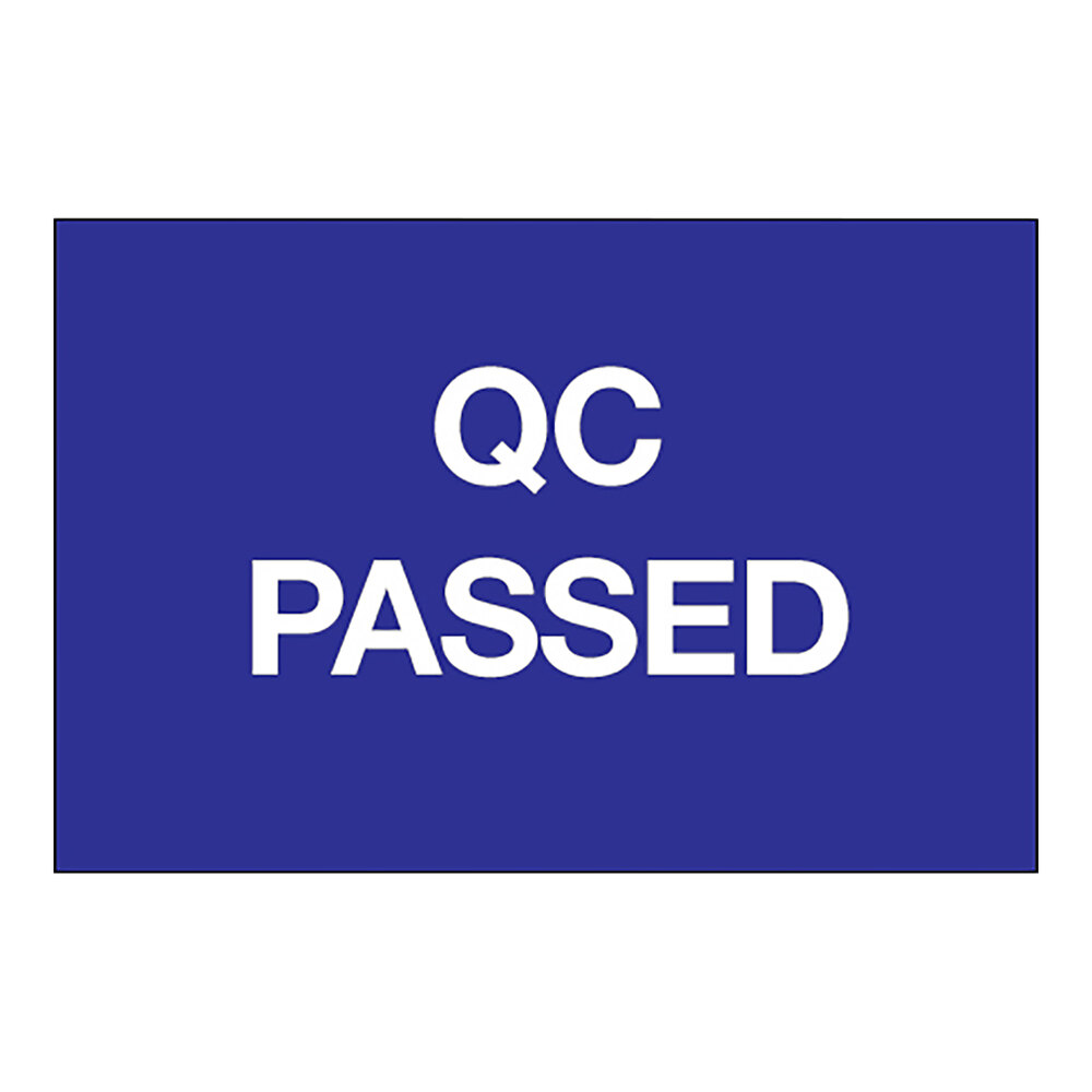 Tape Logic 2" x 3" QC Passed Dark Blue Semi-Gloss Paper Permanent ...