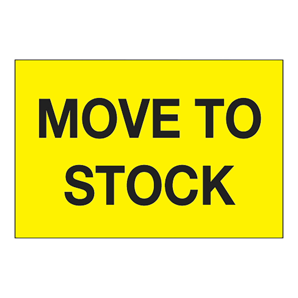 Tape Logic 2" x 3" Move to Stock Fluorescent Yellow Semi-Gloss Paper ...