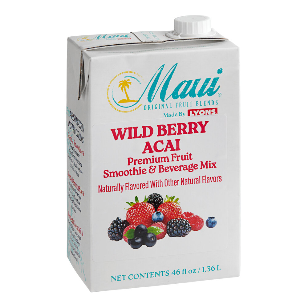 Maui by Lyons Wild Berry Acai Smoothie Mix 46 fl. oz. - 6/Case