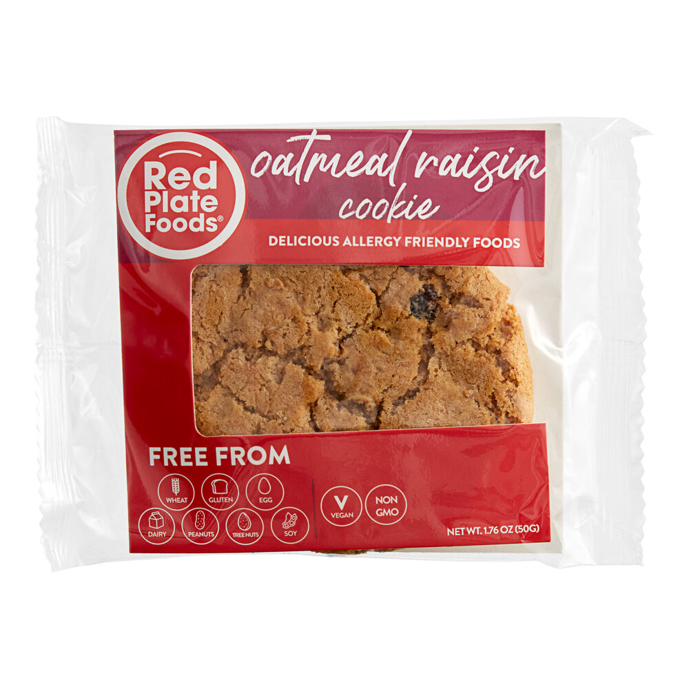 Red Plate Foods Individually Wrapped Vegan Oatmeal Raisin Cookie 1.76 ...