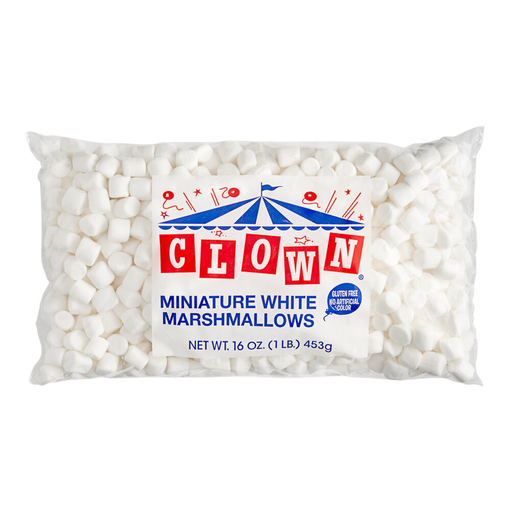 Clown Mini White Marshmallows 1 lb. - 12/Case