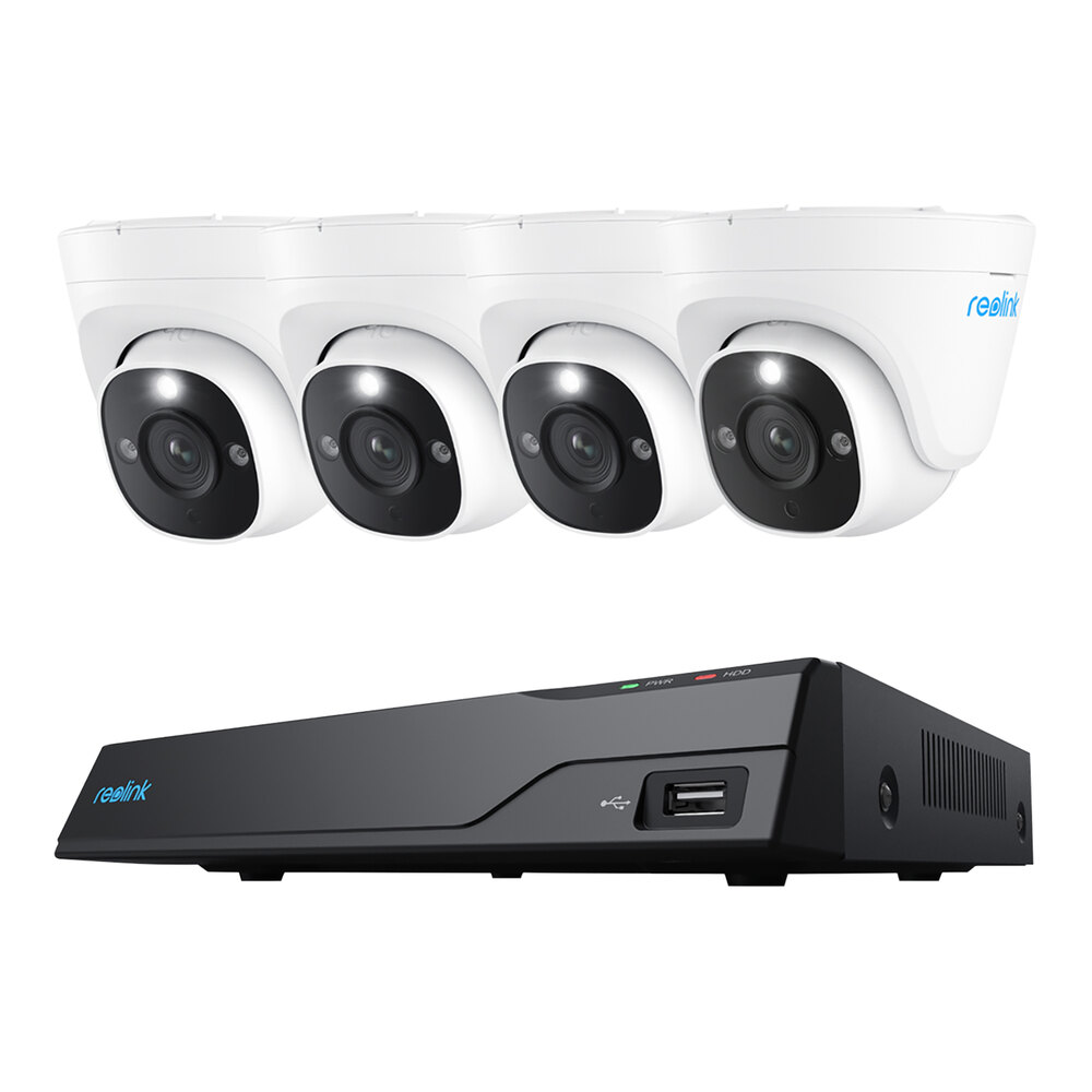 Reolink Smart 8-Channel Network Video Recorder System with 2TB Hard Drive and (4) 12MP 4 mm PoE ...