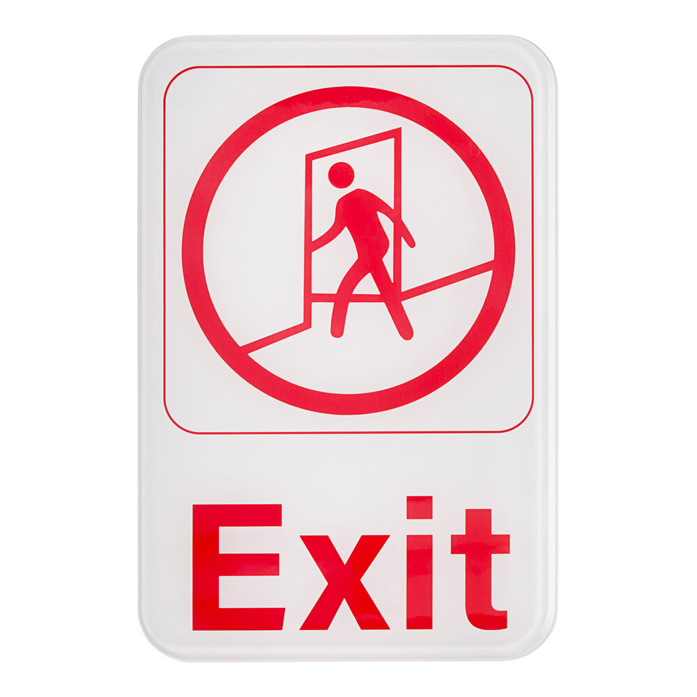 Lavex 9" x 6" Red and White Exit Sign