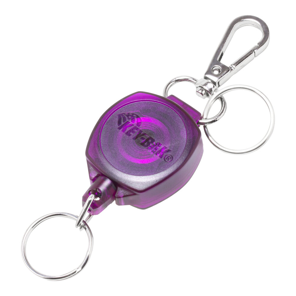 KEY-BAK Snapback Translucent Purple Keychain with Lobster Clasp, Split ...