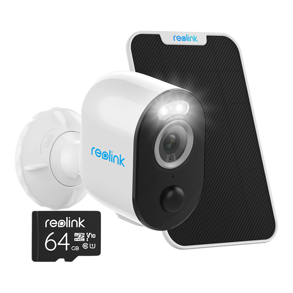 Reolink Argus Series Smart 8MP Solar / Battery-Powered Camera with Solar Panel and Spotlight ...
