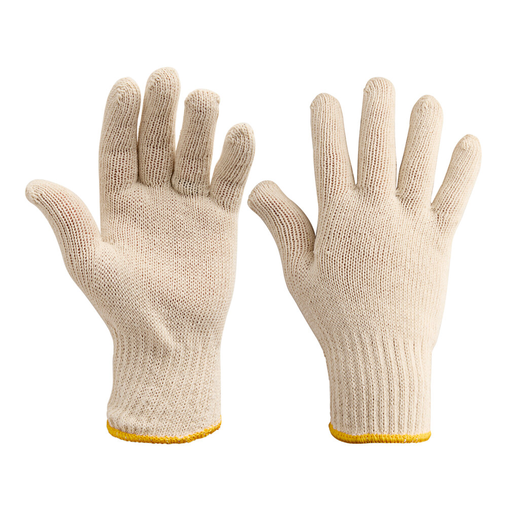 Lavex Standard Weight Natural Cotton / Polyester Work Gloves - Extra ...