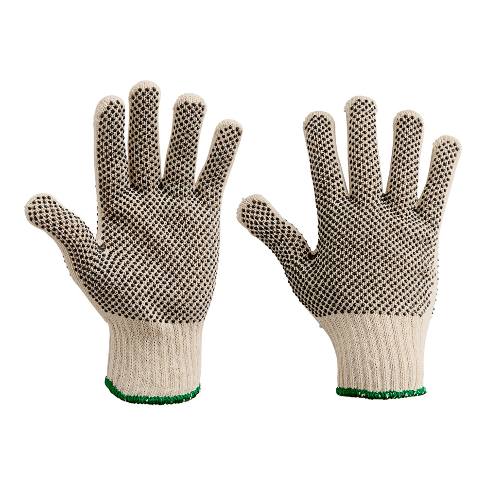 Lavex Standard Weight Natural Cotton / Polyester Work Gloves with Two ...