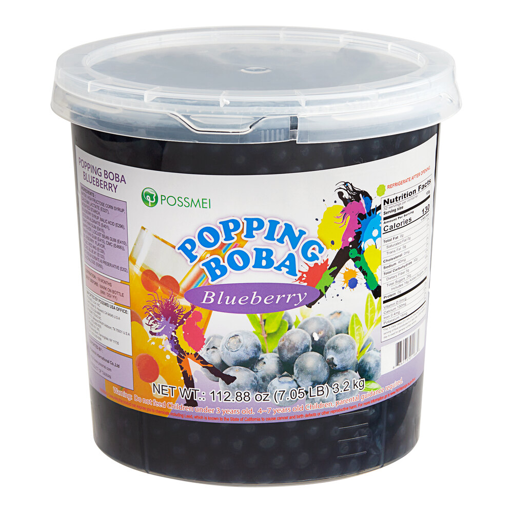 Possmei Blueberry Popping Boba 7.05 lb. - 4/Case