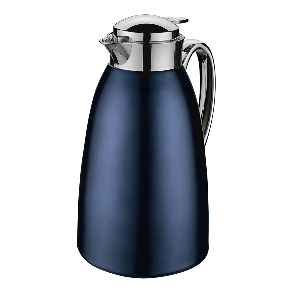 Cilio Venezia 34 oz. Stainless Steel Navy Blue Insulated Carafe ...