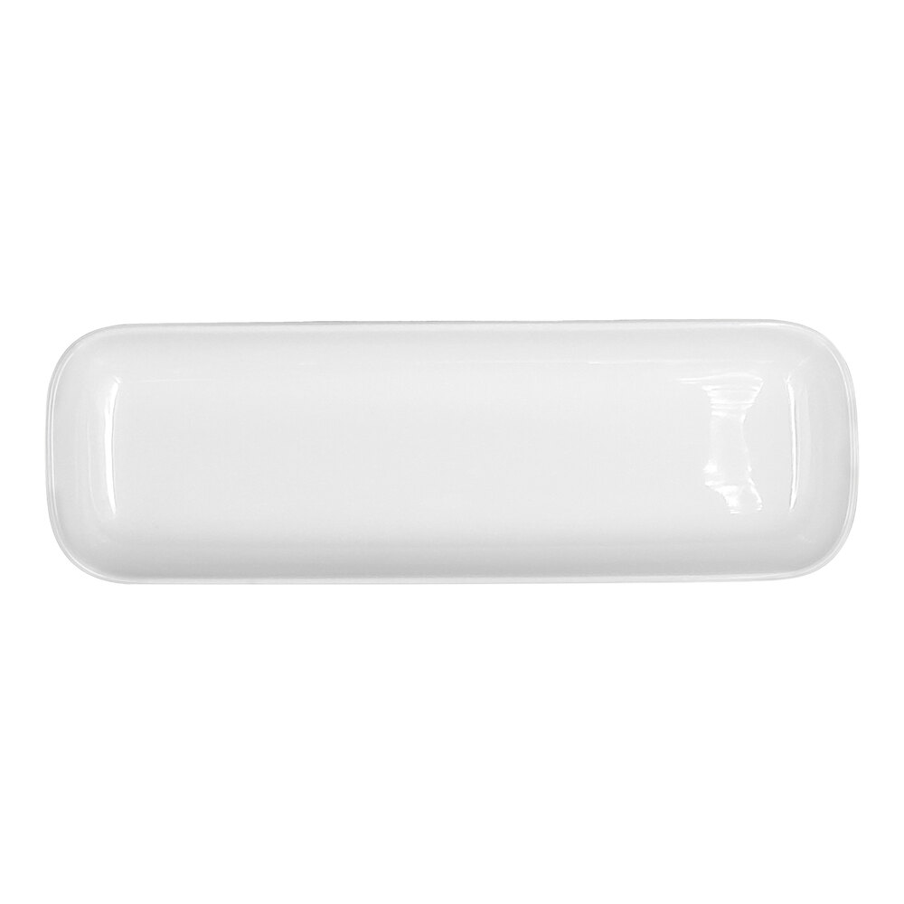 RAK Porcelain Classic Polaris 13" x 4 5/16" Bright White Porcelain Rectangular Dish - 12/Case