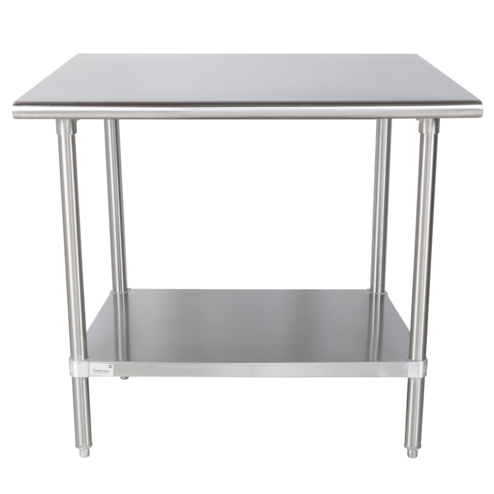 Advance Tabco MS-363 36" x 36" 16 Gauge Stainless Steel Commercial Work ...