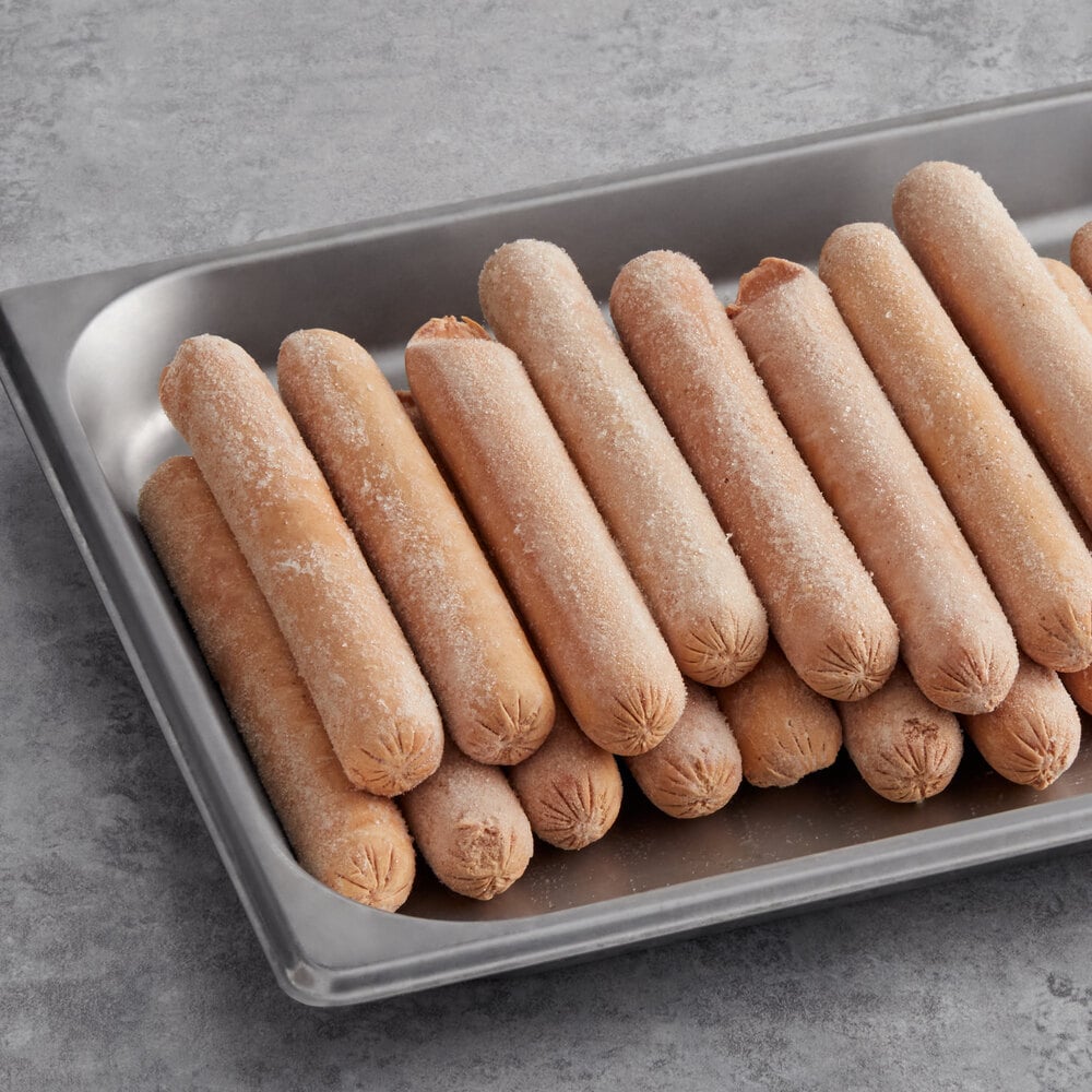 Impossible Foods 2.25 oz. 7/1 Plant-Based Vegan Beef Hot Dogs - 71/Case