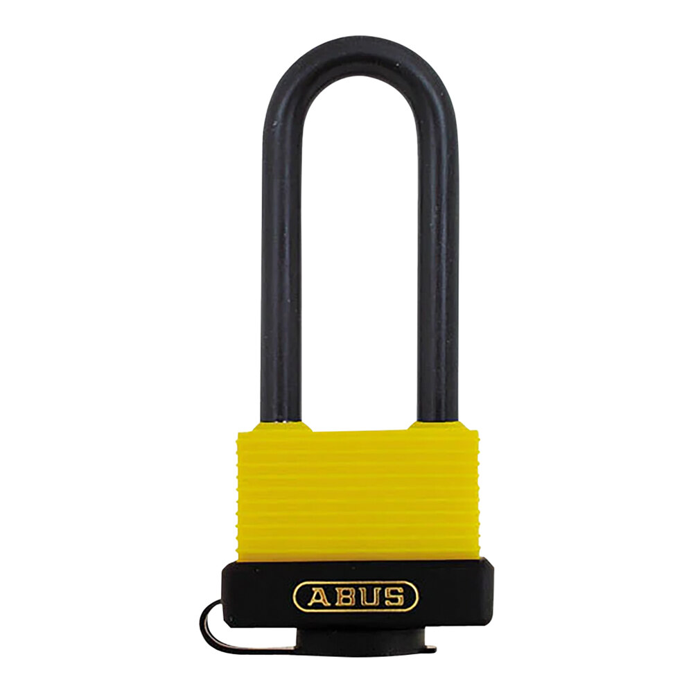 ABUS 70/45HB63 Brass Keyed Padlock with Yellow Weather-Resistant Cover 6109