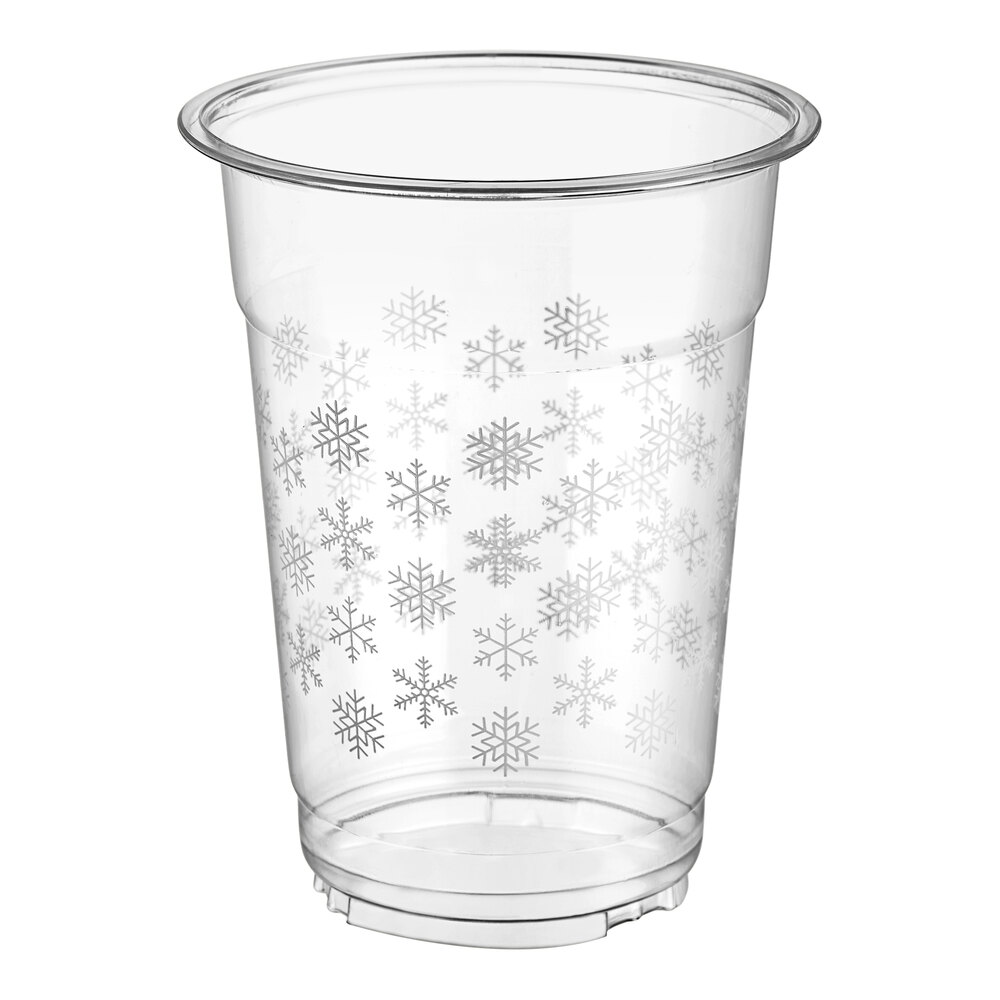 Bulk Plastic Snowflake Printed Cold Cups - WebstaurantStore