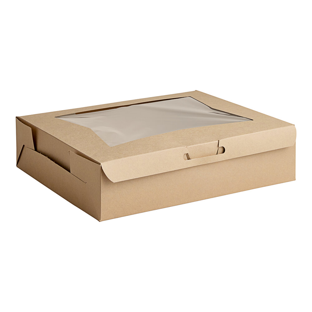 Southern Champion 19" x 14" x 4" Kraft Cake / Bakery Box with Window ...