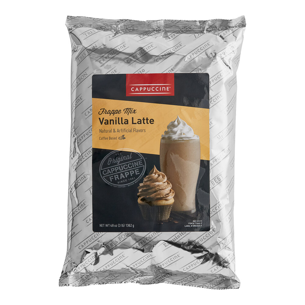 Cappuccine Vanilla Latte Frappe Mix 3 lb. - 5/Case