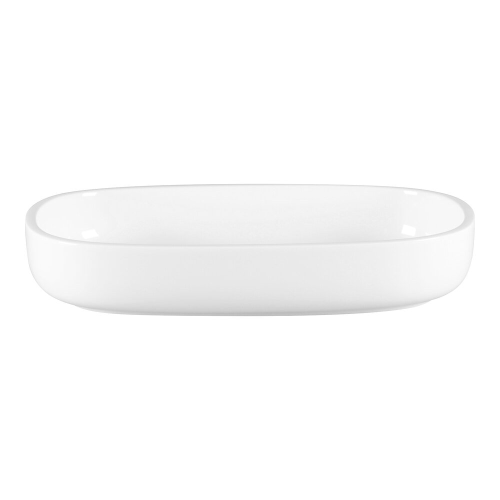 RAK Porcelain Rakstone Ease 10 1/4" x 7 3/16" White Oval Deep Porcelain ...