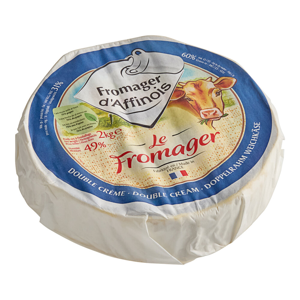 Fromager d'Affinois Soft-Ripened Double Creme Cheese 4.4 lb. - 2/Case