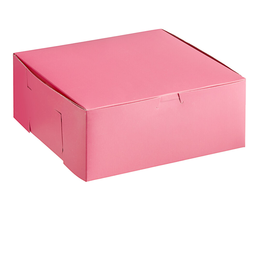 Southern Champion 10" x 10" x 4" Pink Cake / Bakery Box - 100/Case