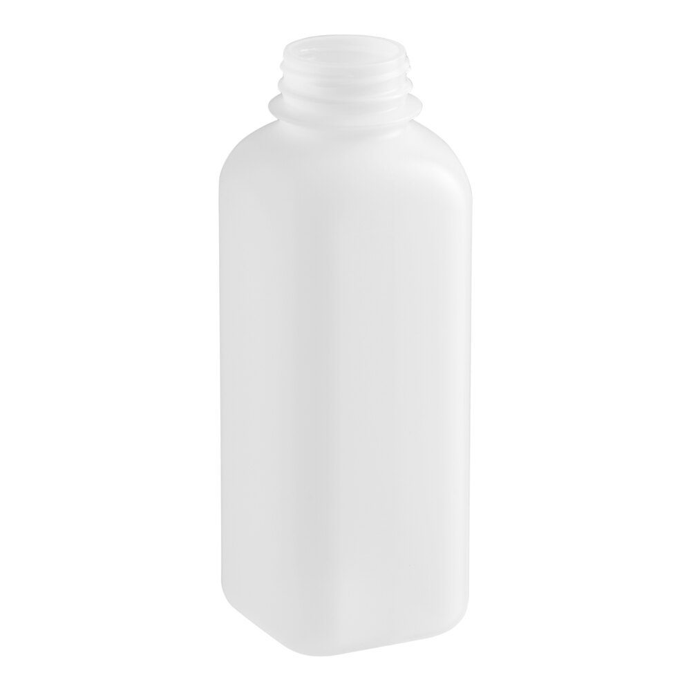 1 Pint (16 oz.) Translucent HDPE Square Milk Bottle - 450/Case