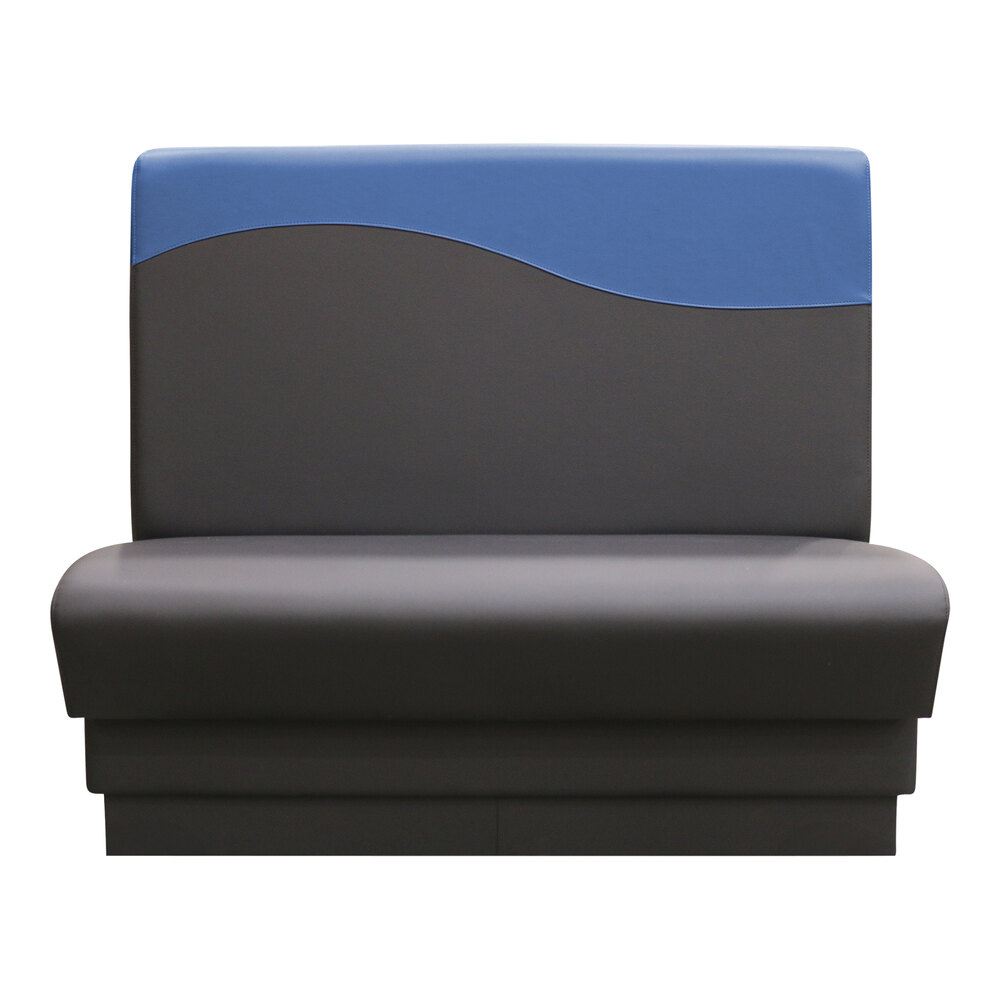 QA Group Olympic 48" Long Dark Blue Wave Single Back Booth - 42" High