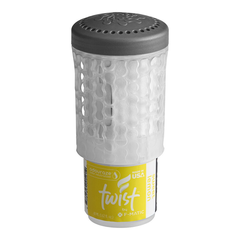 F-Matic Twist TW250 Sweet Lemon Scent Passive Air Freshener Refill - 6/Case