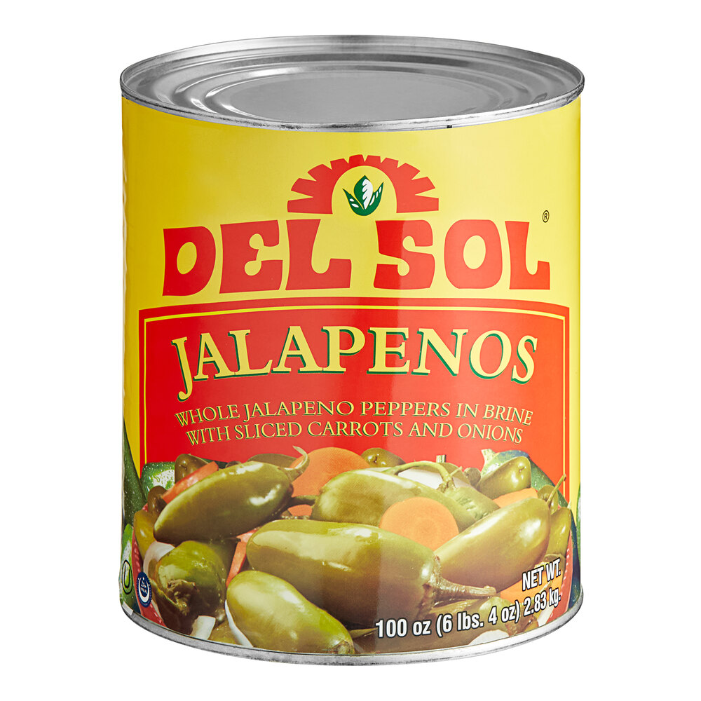 Del Sol Whole Jalapenos in Escabeche #10 Can - 6/Case