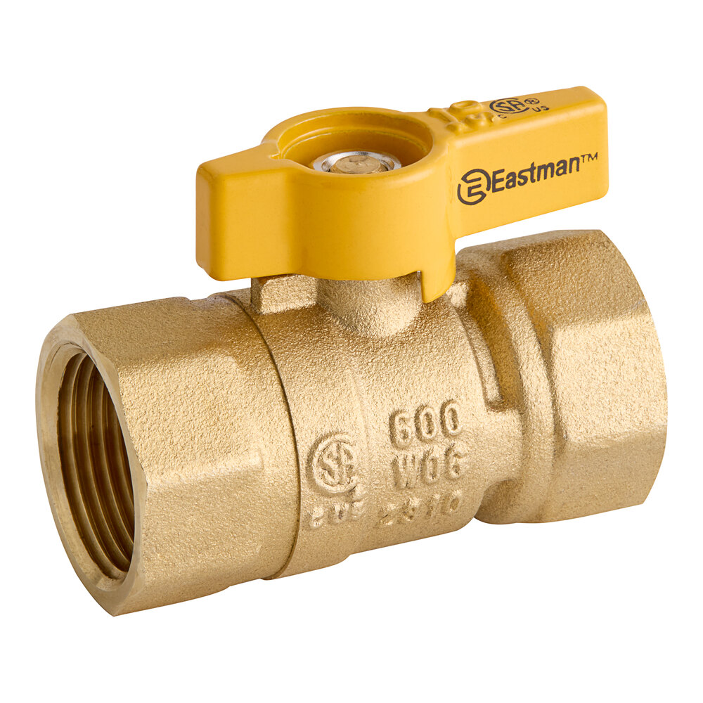 Eastman 60011 3/4" FIP x 3/4" FIP Straight Brass Gas Valve with Lever ...