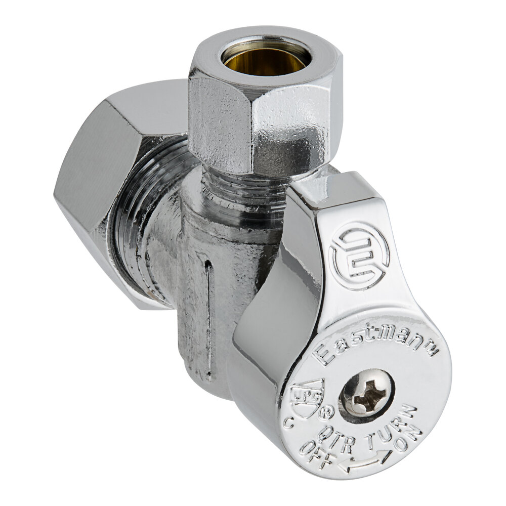 Eastman 10738LF SpeedFlex 5/8" x 3/8" Quarter-Turn Compression Angle ...