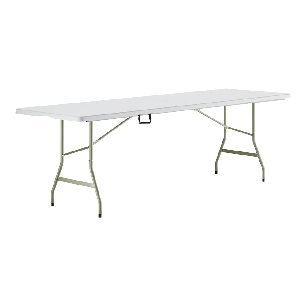Lancaster Table & Seating 30" x 96" Granite White Plastic Bi-Folding ...