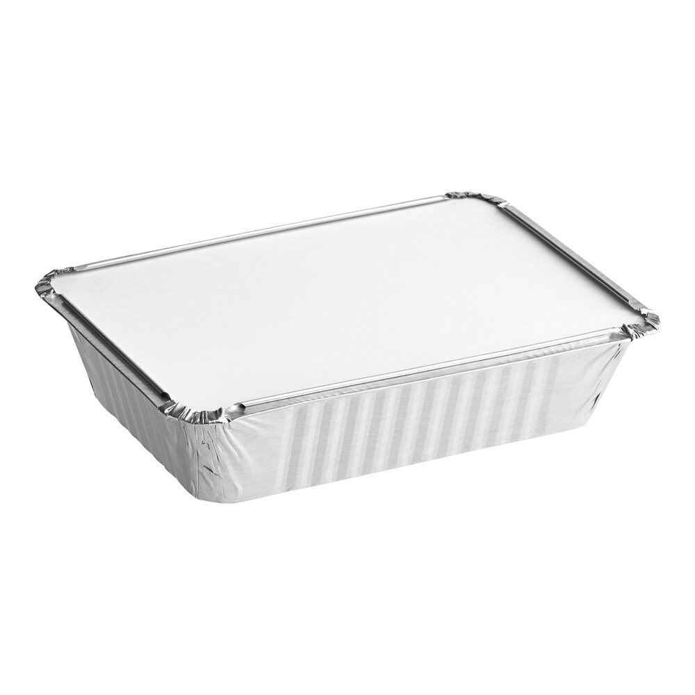 Western Plastics 2.25 lb. Oblong Foil Take-Out Container with Board Lid ...