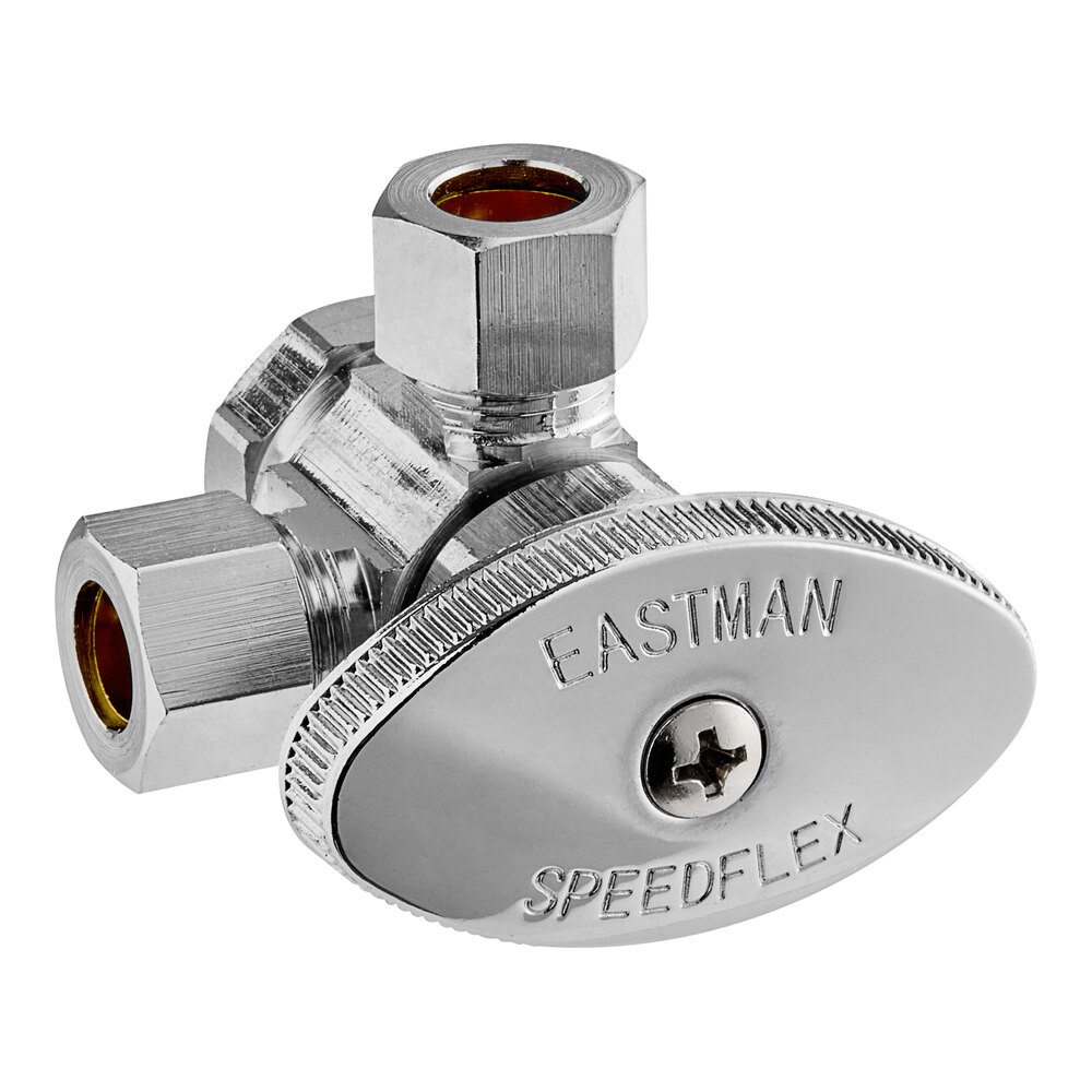 Eastman 04326LF SpeedFlex 1/2" FIP x 3/8" x 3/8" Multi-Turn 3-Way Stop ...
