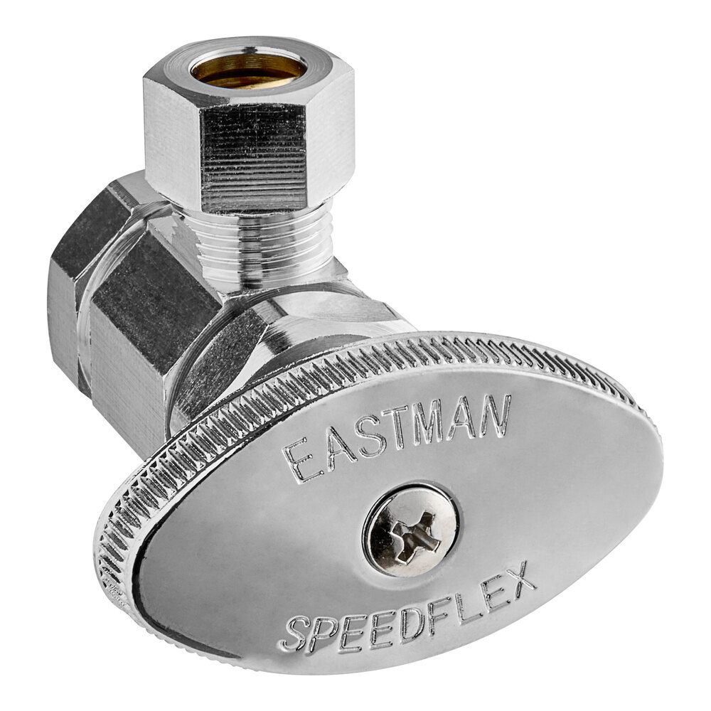 Eastman 10809LF SpeedFlex 1/2" FIP x 3/8" Multi-Turn Angle Stop Valve ...