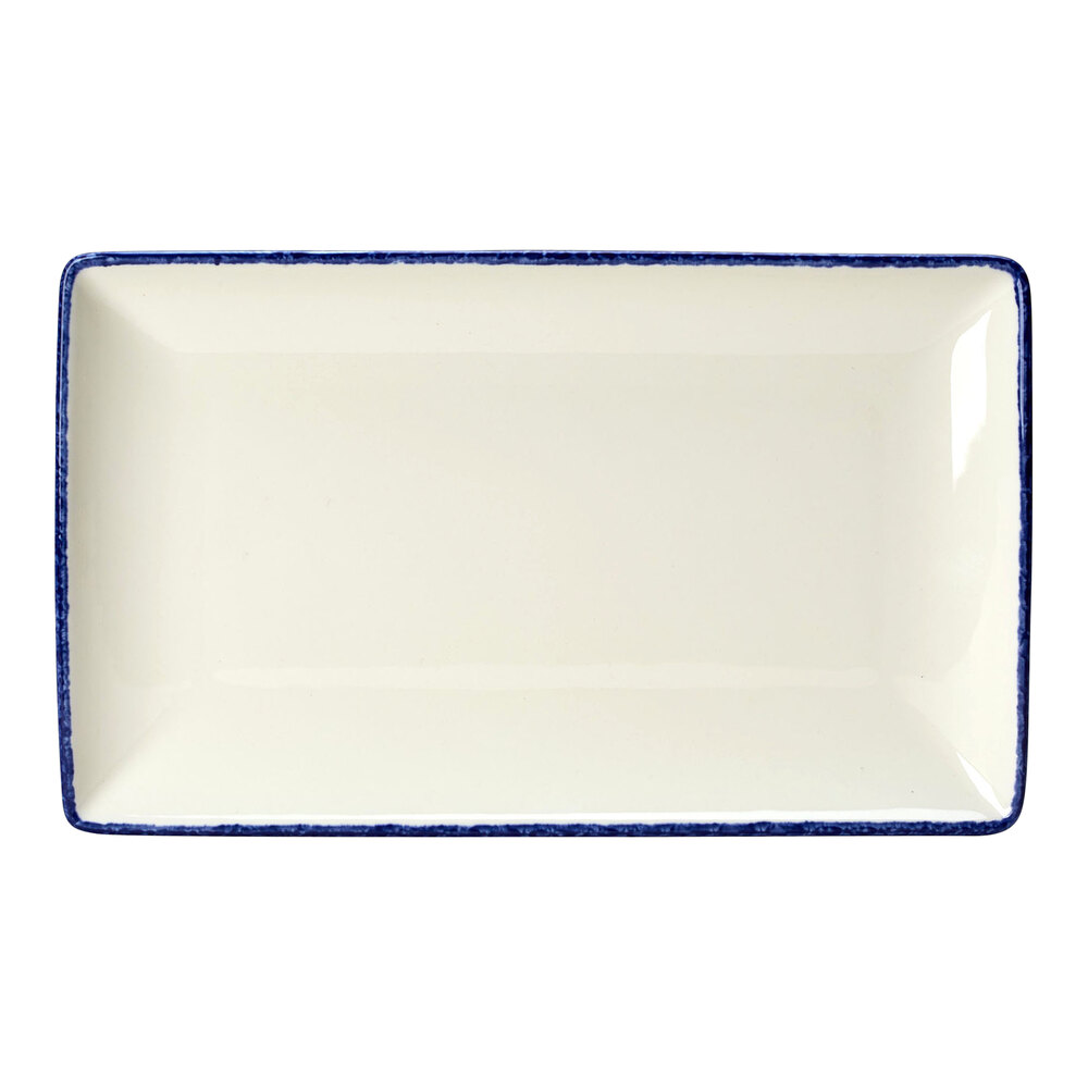 Steelite Performance Blue Dapple 12 1/2" x 7 1/2" Rectangle Tray - 6/Case