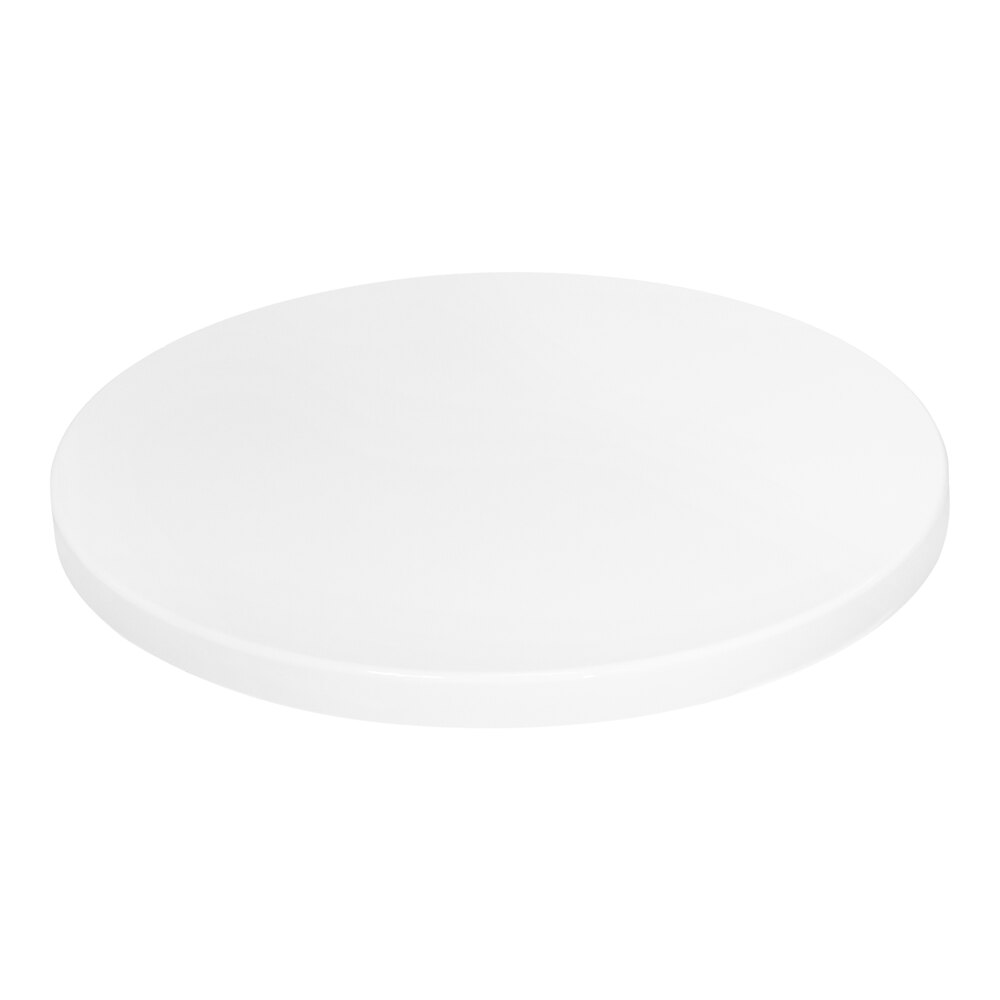 American Tables & Seating 36" Round Pure White Super Gloss Resin Table Top