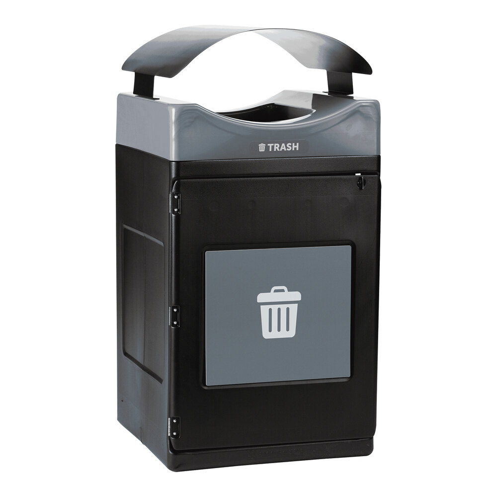 Commercial Zone Avante 55 Gallon Gray Polyethylene Square Indoor ...