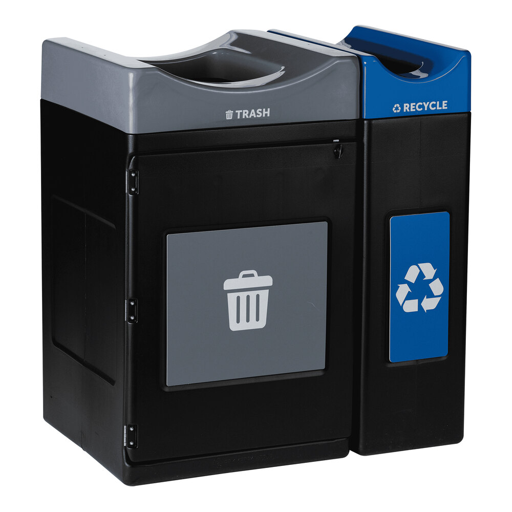 Commercial Zone Avante 85 Gallon Blue / Gray Polyethylene Rectangular ...