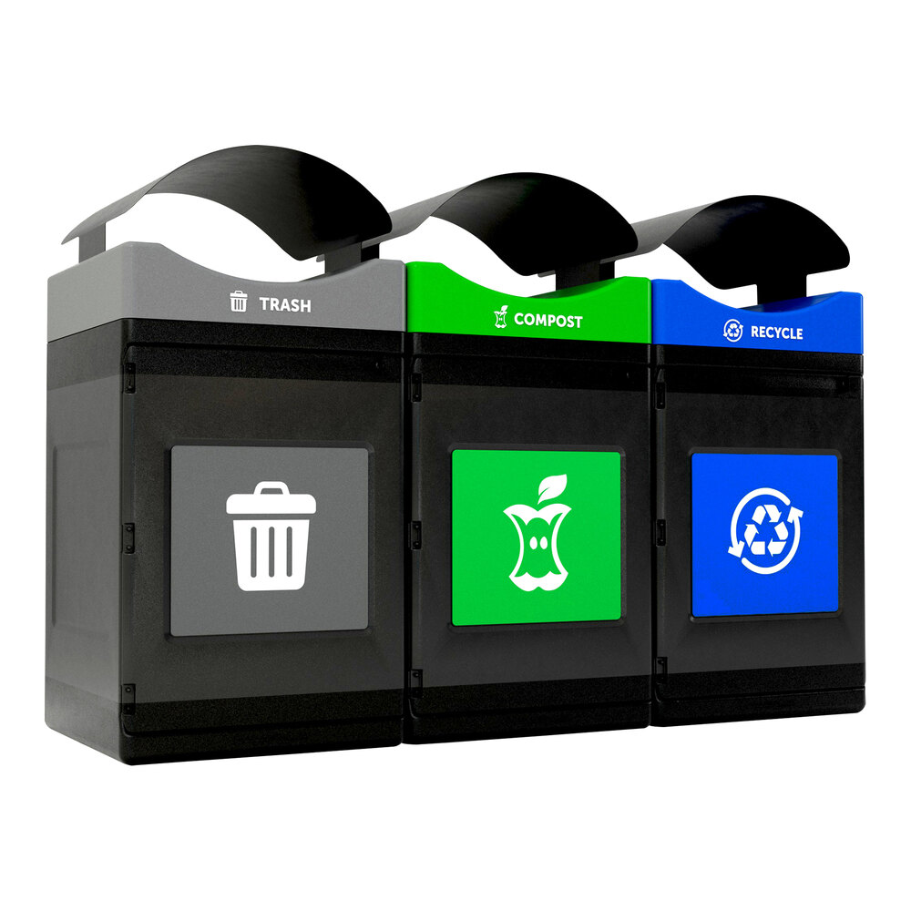 Commercial Zone Avante 165 Gallon Blue / Gray / Green Polyethylene ...