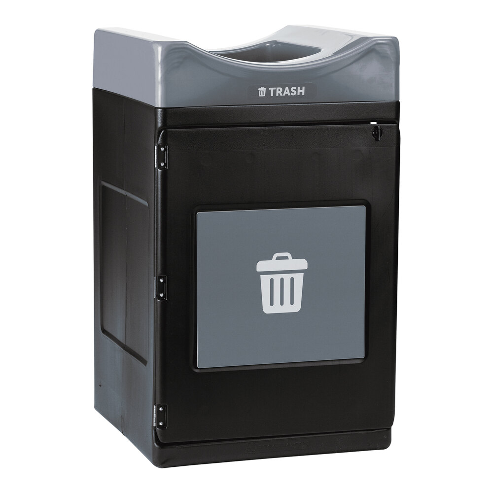 Commercial Zone Avante 55 Gallon Gray Polyethylene Square Indoor ...