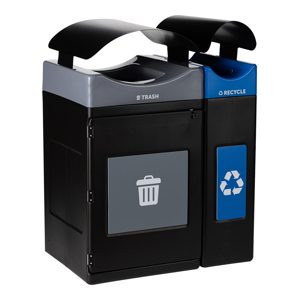 Commercial Zone Avante 85 Gallon Blue / Gray Polyethylene Rectangular ...