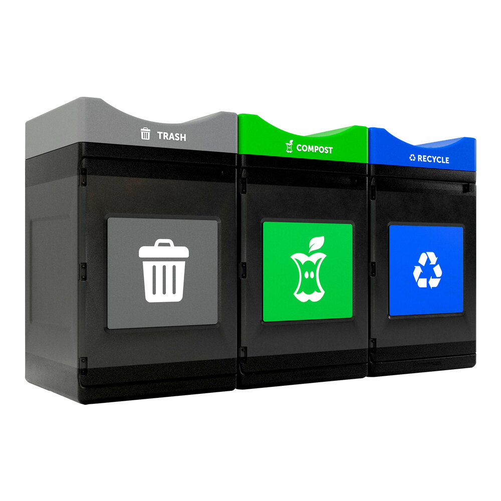 Commercial Zone Avante 165 Gallon Blue / Gray / Green Polyethylene ...