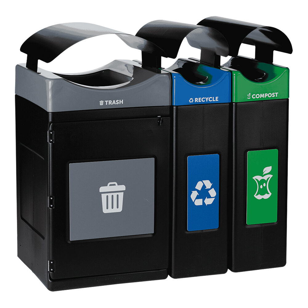 Commercial Zone Avante 115 Gallon Blue / Gray / Green Polyethylene ...