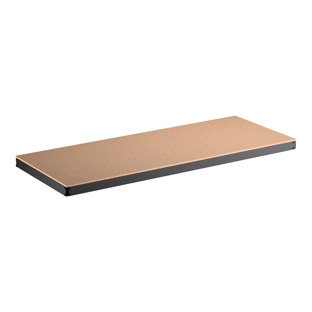Lavex Pro 24" x 60" Black Heavy-Duty Beam Particle Board Shelf for 4 ...