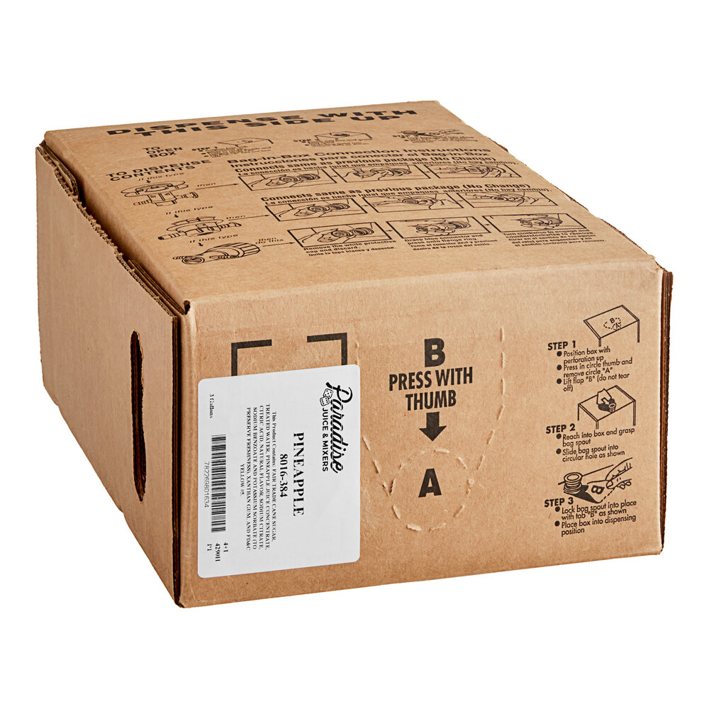 Paradise Pineapple Juice Mix 3 Gallon Bag in Box