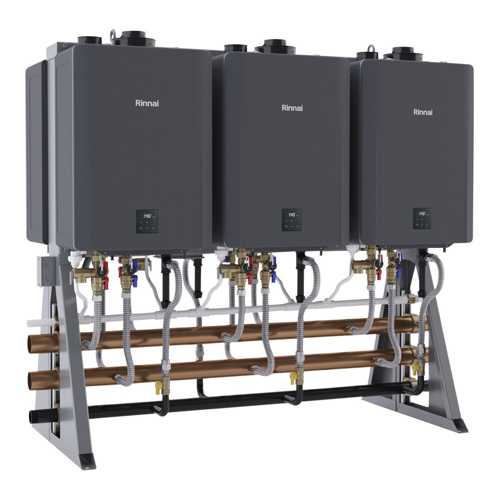 Rinnai TRS05CXiN Freestanding 5 Unit Tankless Rack System with SENSEI ...